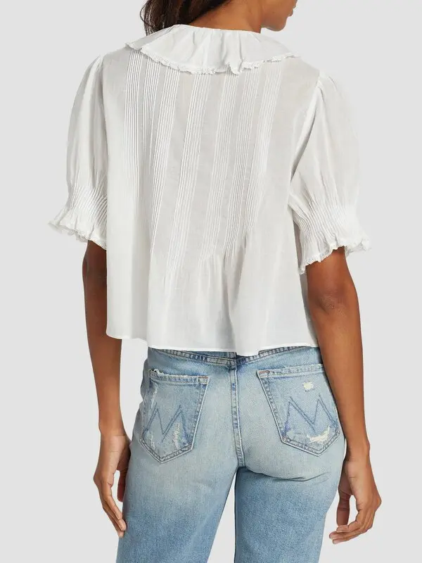 DÔEN Henri Ruffled Top - Salt