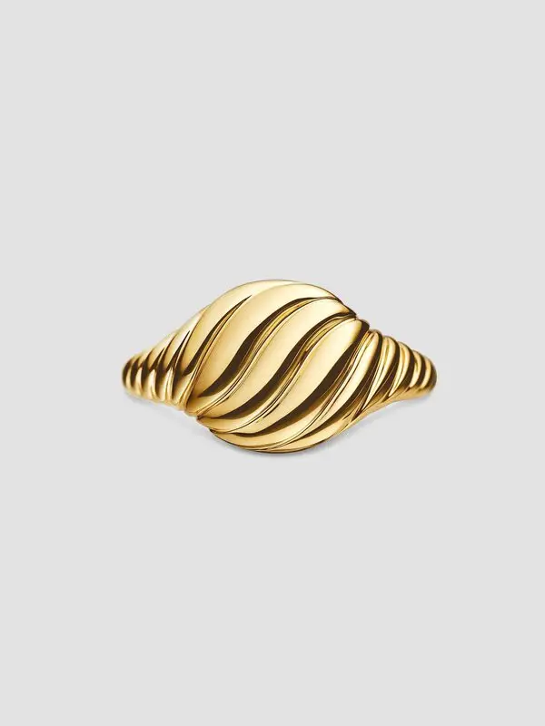 David Yurman Sculpted Cable Pinky Ring In 18k Yellow