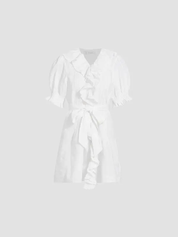 DÔEN Piper Belted Ruffled Minidress