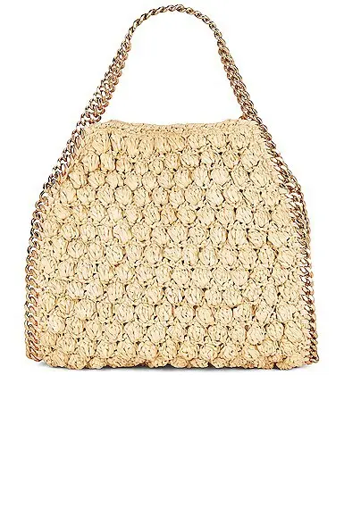 Stella McCartney Mini Falabella Popcorn Crochet Tote Bag In Tan