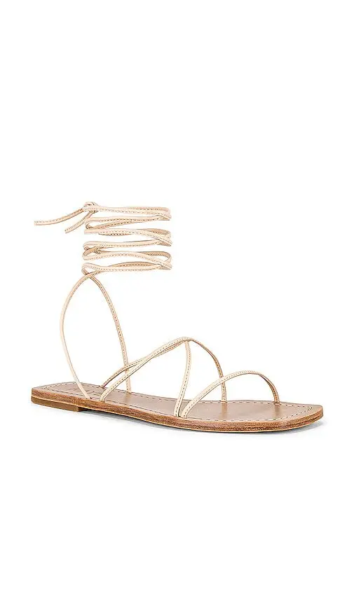 Raye Strappy Ankle Tie Sandals With Square Toe