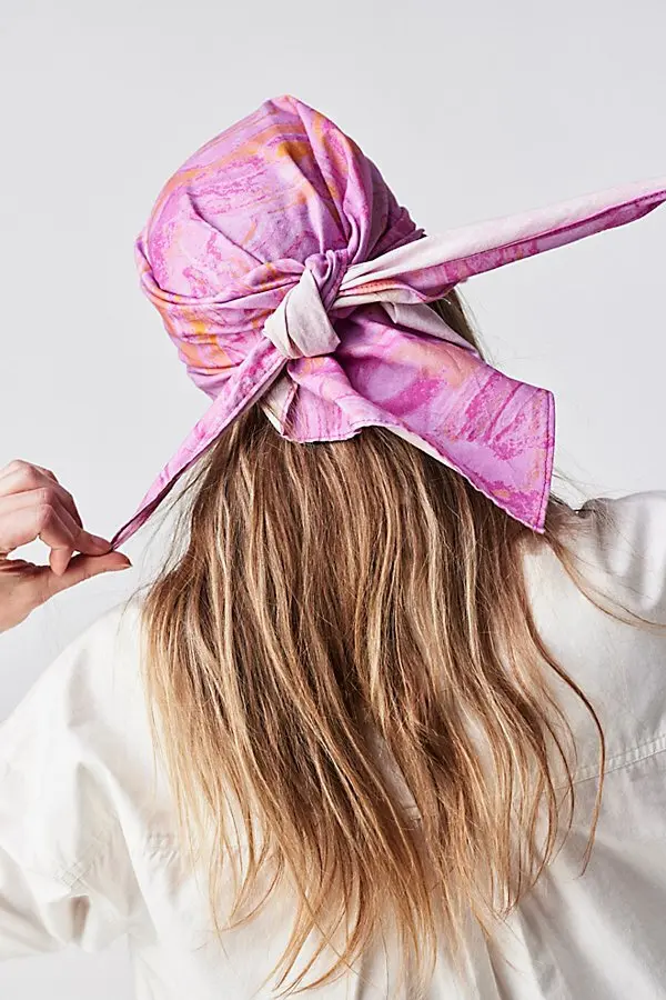 Free People Portia Print Scarf Cap By In Fuchsia Combo - 48  display picture 1