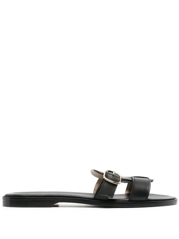 DOUCAL'S Buckle-detail Leather Sandals - Black