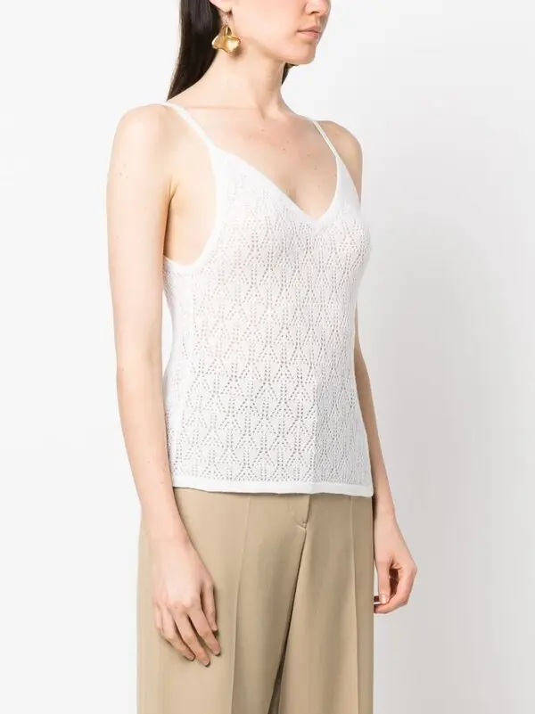 BARRIE Spaghetti-strap Knit Top - Neutrals