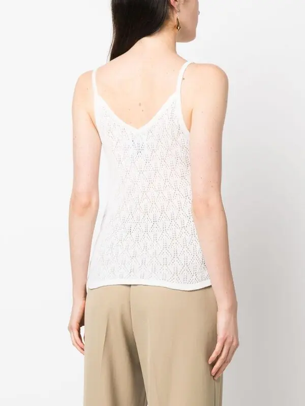 BARRIE Spaghetti-strap Knit Top - Neutrals