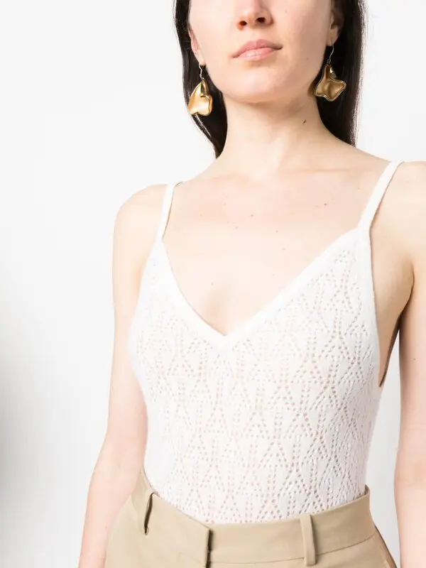 BARRIE Spaghetti-strap Knit Top - Neutrals
