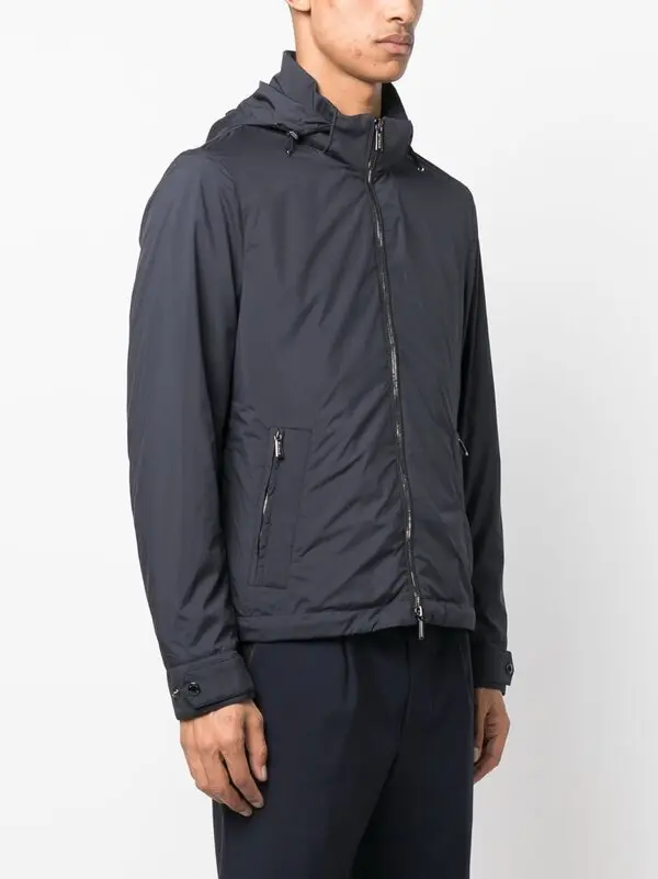 MOORER Long-sleeved Hooded Jacket - Blue