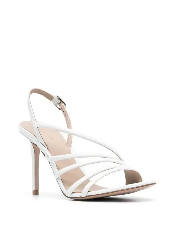 LE SILLA Scarlet 105mm Leather Sandals - White