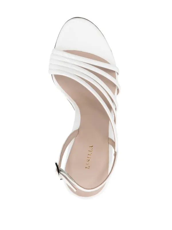 LE SILLA Scarlet 105mm Leather Sandals - White