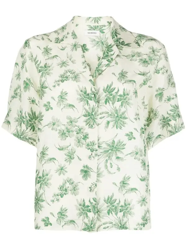Sandro Floral-print Shirt - Neutrals