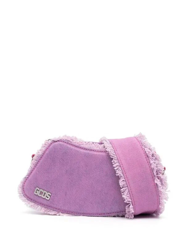 Gcds Comma Curved Denim Shoulder Bag - Pink