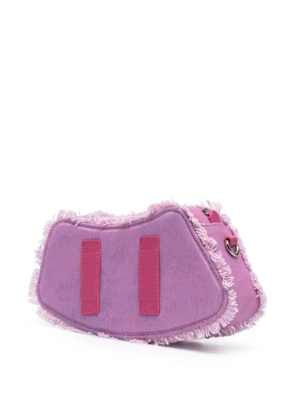 Gcds Comma Curved Denim Shoulder Bag - Pink