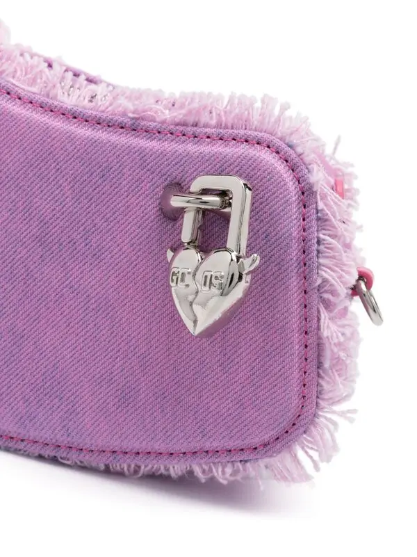 Gcds Comma Curved Denim Shoulder Bag - Pink
