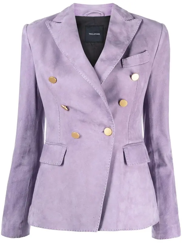 Tagliatore Double-breasted Suede Blazer