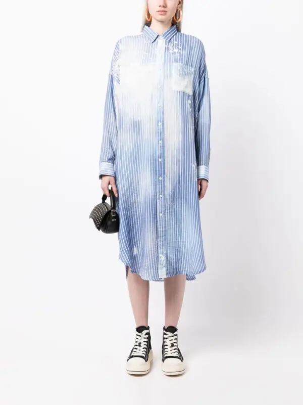 bleached shirt dress Womens Paneled Shirt Dress