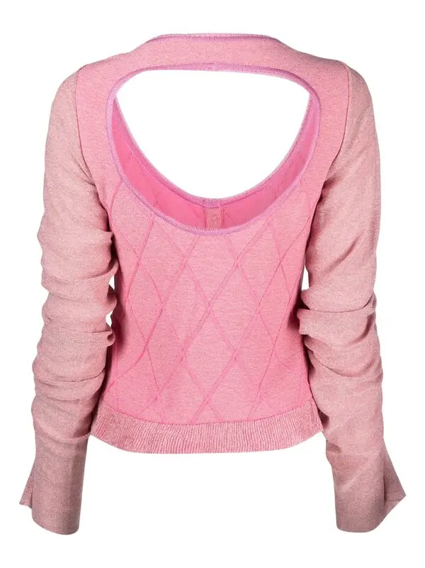 CORMIO Elena Draped-sleeve Cardigan - Pink
