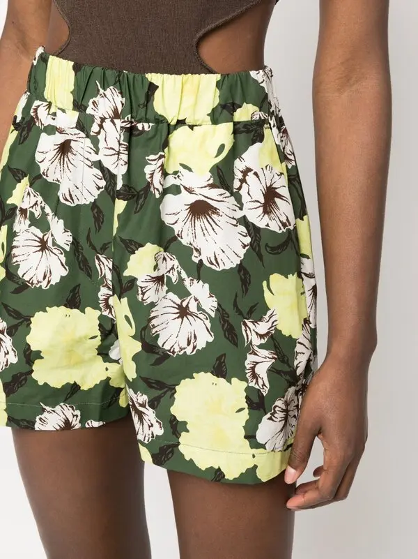 MSGM Floral-print Cotton Shorts