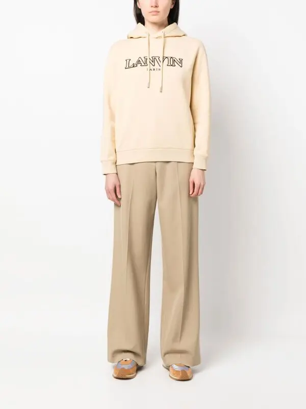 LANVIN Logo-embroidered Cotton Hoodie