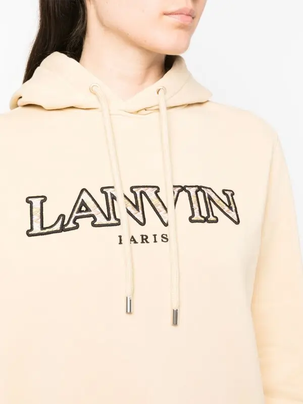 LANVIN Logo-embroidered Cotton Hoodie