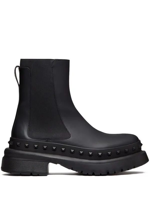 Valentino Garavani Rockstud Leather Ankle Boots
