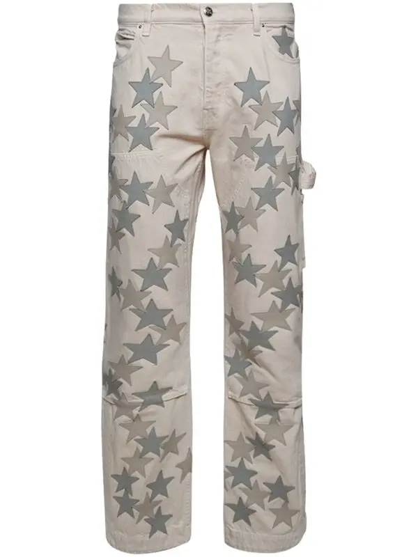 Amiri Star-print Straight-leg Trousers