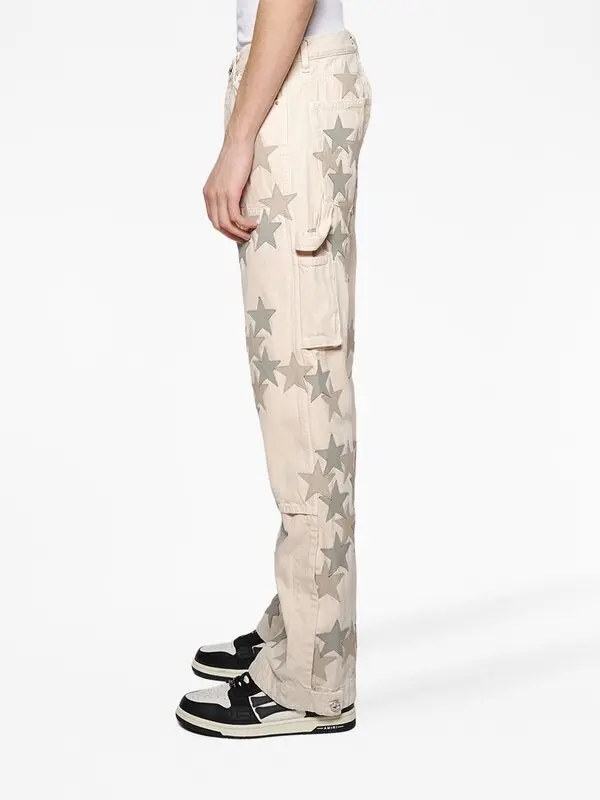 Amiri Star-print Straight-leg Trousers