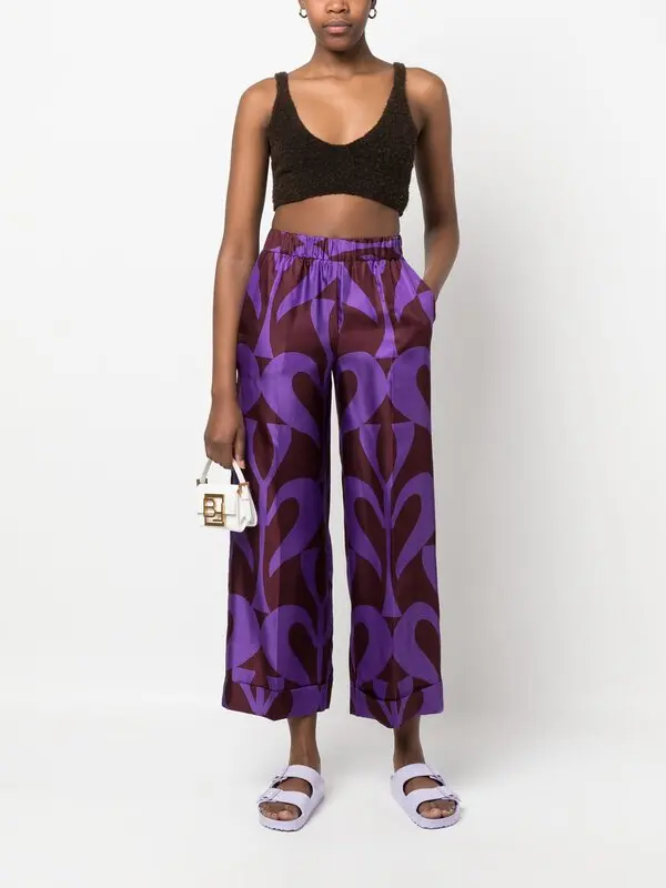 P.a.r.o.s.h Graphic-print High-waisted Trousers