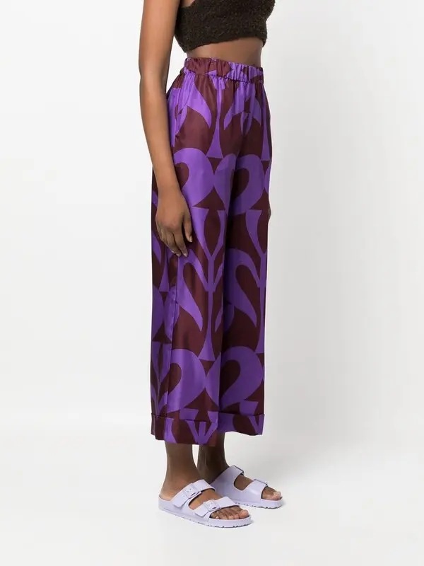 P.a.r.o.s.h Graphic-print High-waisted Trousers