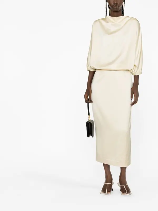 toteme draped satin midi dress Toteme Bridal Slouch draped satin maxi dress