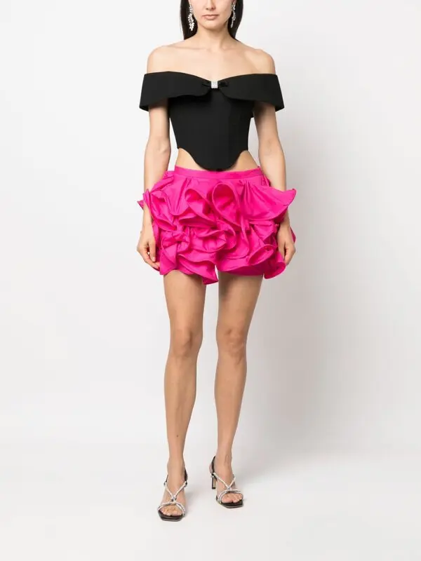Rochas Ruffled Low-rise Mini Shorts