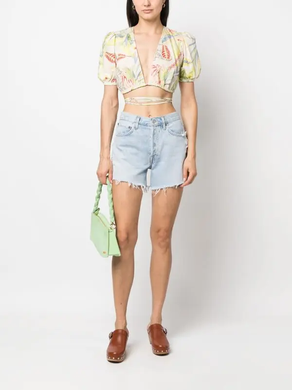 TWINSET Floral-print Cropped Top - Neutrals