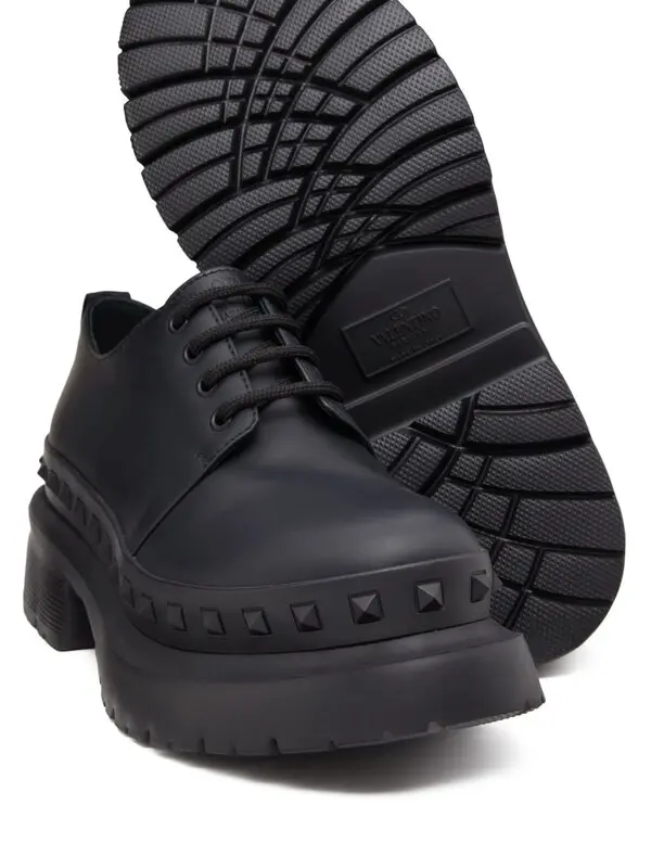 Valentino Garavani Rockstud Leather Derby Shoes