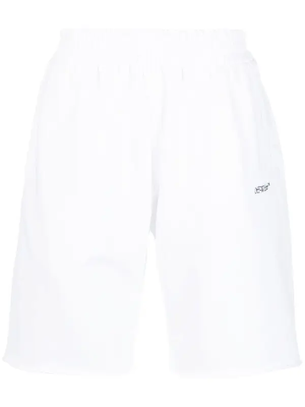 Off-White Scribble Diag Print Track Shorts - White