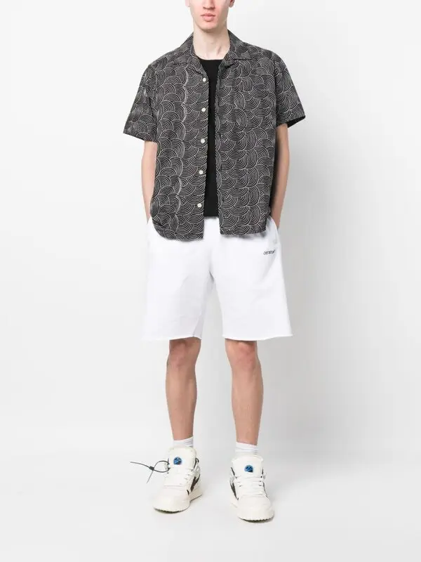 Off-White Scribble Diag Print Track Shorts - White