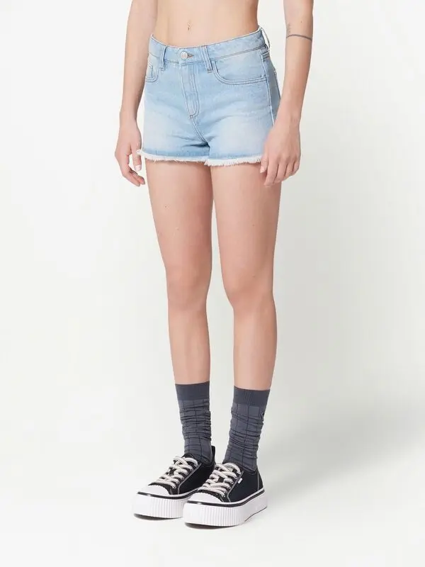 AMI Paris Raw-cut Denim Mini Shorts