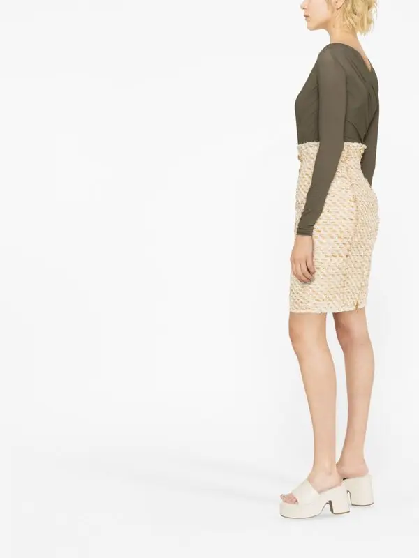 Balmain Button-embellished Tweed Skirt - Neutrals