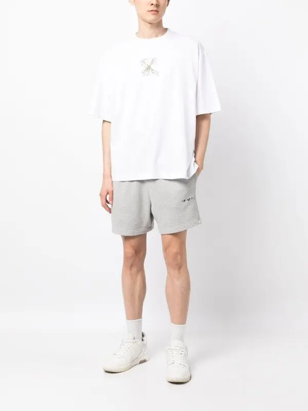 Off-White Logo-print Track Shorts - Grey