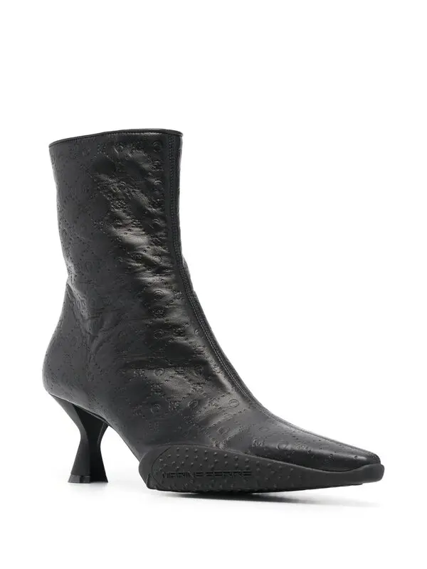MARINE SERRE Leather Ankle Boots