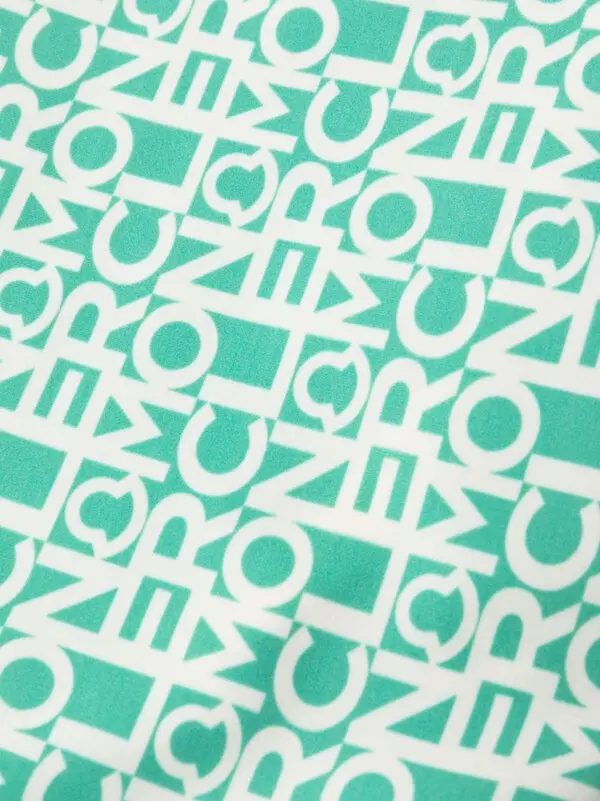 Moncler All-over Logo-print Swimsuit - Green
