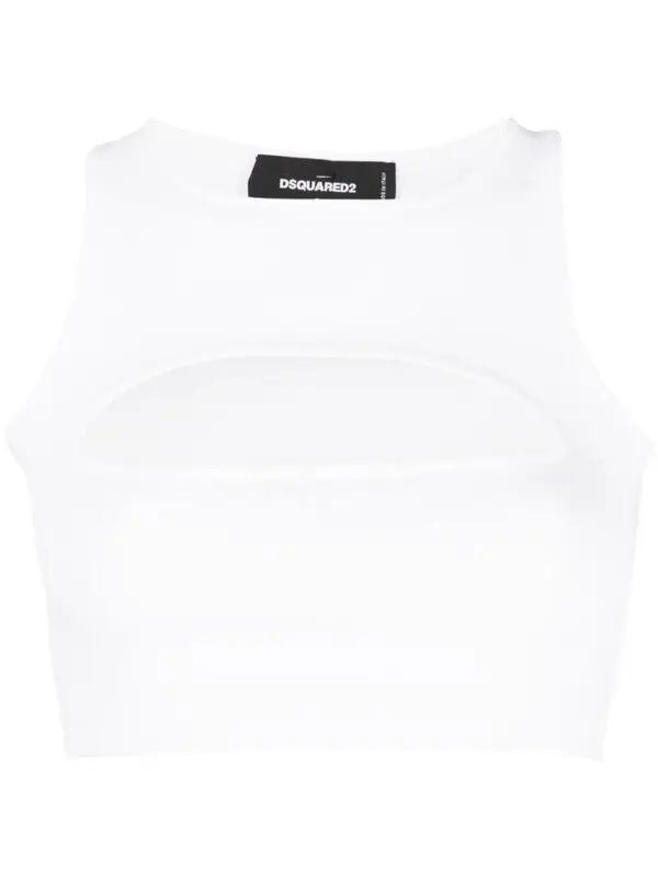 Dsquared2 Cut-out Cropped Top - White