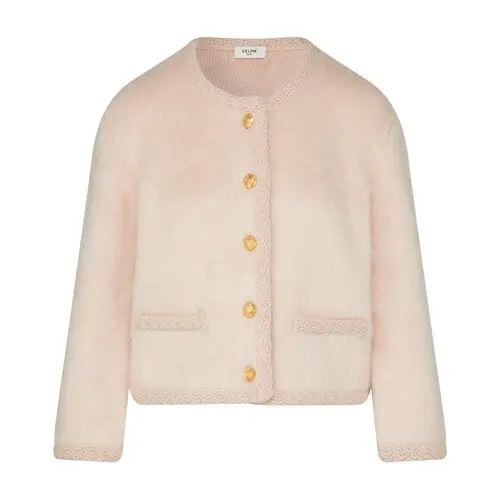 Celine Chasseur Jacket In Brushed Mohair - Rose_pale