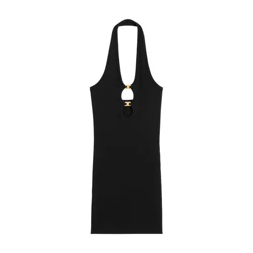 Celine Underpinning Silk And Cotton Open Back Mini Dress - Black |  Editorialist