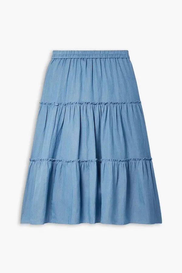 JASON WU Tiered Twill Midi Skirt