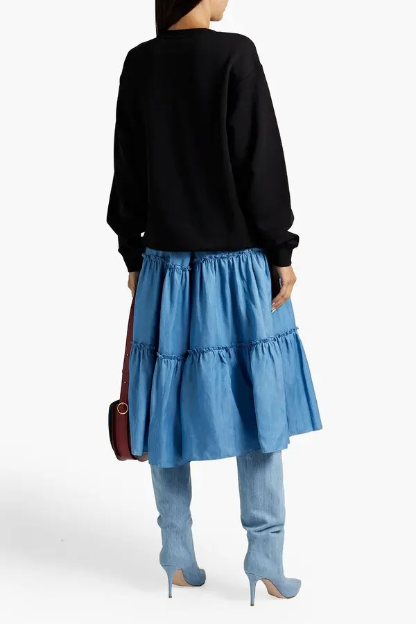 JASON WU Tiered Twill Midi Skirt