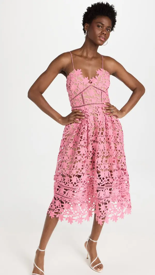 self portrait azaelea dress pink SELF-PORTRAIT Azaelea Floral-Lace Mini Dress