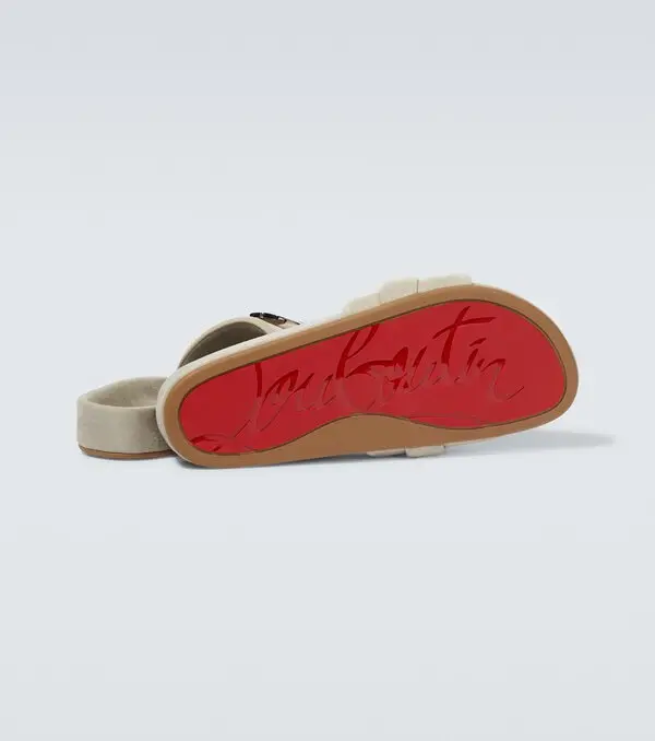 CHRISTIAN LOUBOUTIN Embellished Suede Slides
