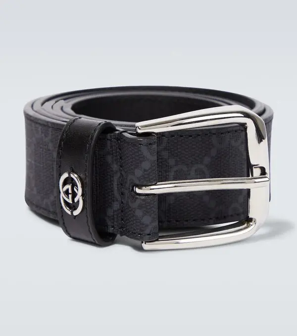 Gucci Gg Leather Belt - Black
