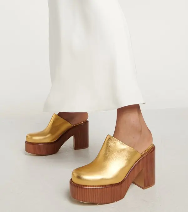 Gabriela Hearst Metallic Leather Platform Pumps