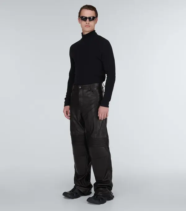 Balenciaga Leather Biker Pants