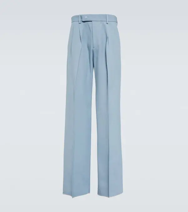 Amiri Wide-leg Twill Trousers - Blue